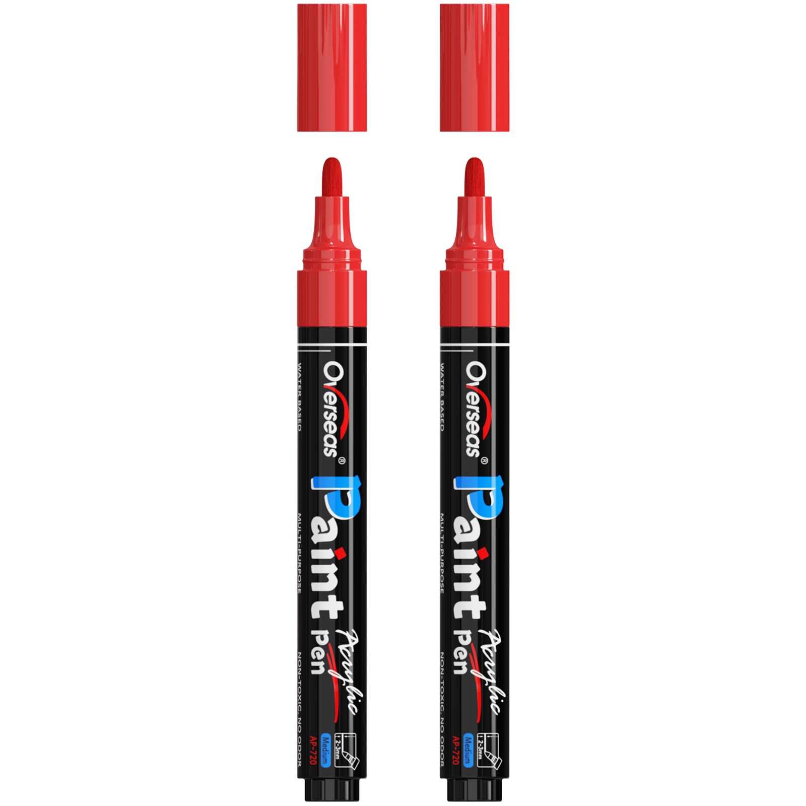 Amazon.com: Overseas Red Paint Pens Paint Markers - Permanent Acrylic ...