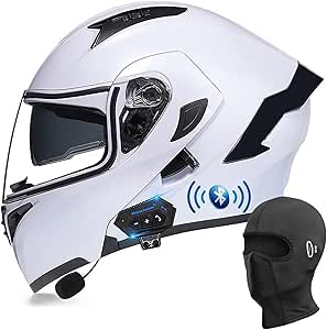 Amazon.com: Bluetooth Modular Motorcycle Helmet, Flip Up Full Face ...