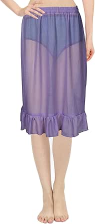 Stylob Ruffle Half Slip Skirt Semi Chiffon Underskirt Lingerie Dress ...