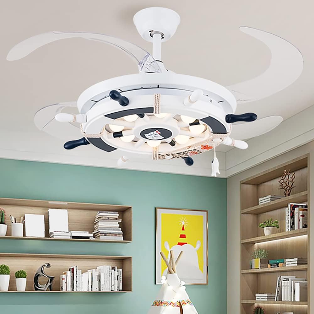 Aeyee Nautical Ceiling Fan with Lights and Remote Control, 42" LED ...