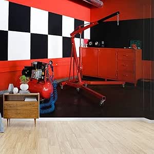 Amazon.com: Pit Lane Garage Canvas Wallpaper Print Self Adhesive Peel ...