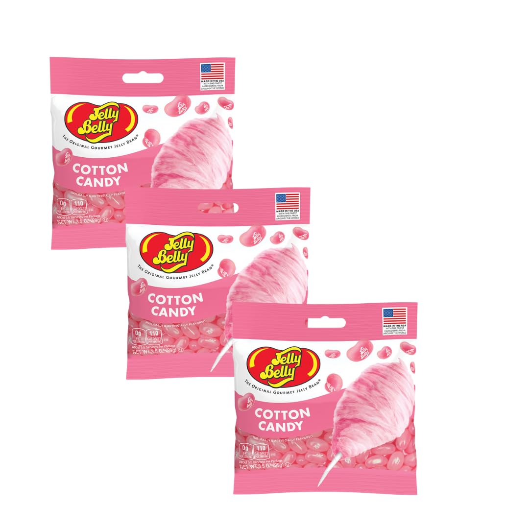 Amazon.com : Jelly Belly Cotton Candy Jelly Beans- 3 Pack - 3.5 oz each ...