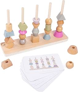 Amazon.co.jp: Sironoa 知育玩具 棒通し 木のおもちゃ 4色 ゲーム カラフル 形合わせ 積み木 2歳 3歳 4歳 男の子 女の子 幾何 モンテッソーリ 指先訓練 色認識 ...