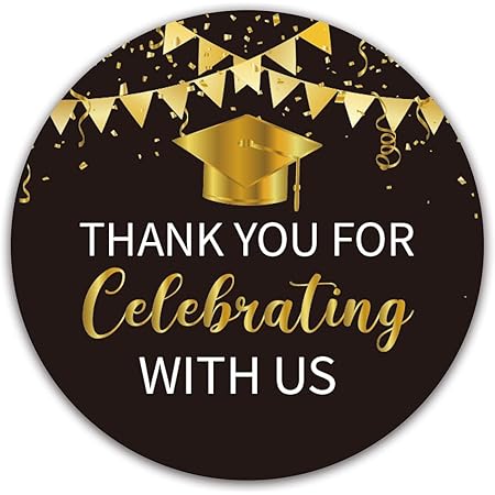 Amazon.com: 2" Round 50 Pack Graduation Stickers Graduation Thank You ...