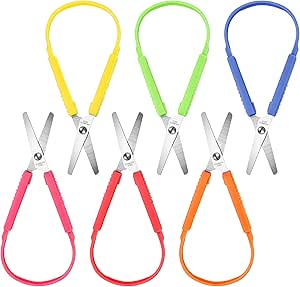 Amazon.com: Telooco 6Pcs Mini Loop Scissors Adaptive Scissors Colorful ...
