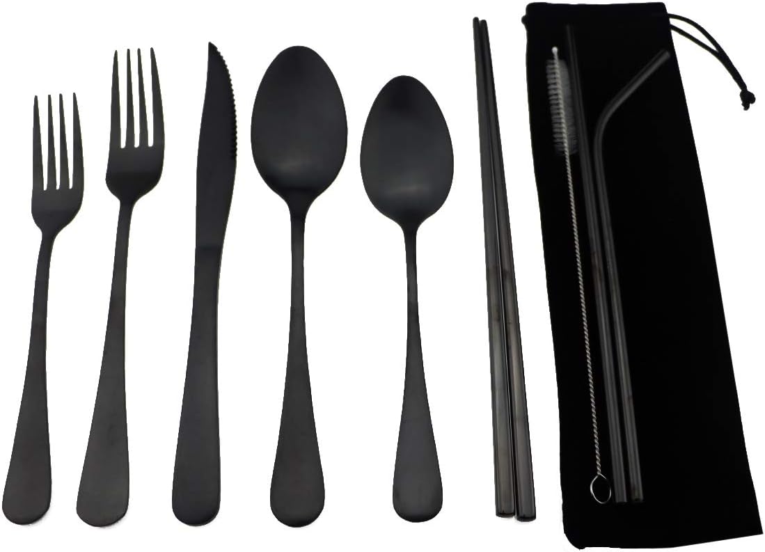 Amazon.com | NUMU Wooden Cutlery Set | Travel Utensils Set | Eco ...