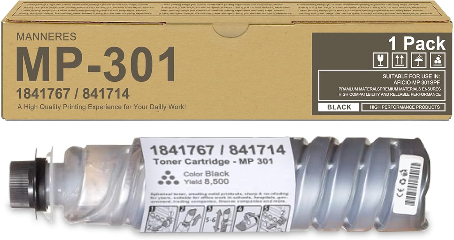 Amazon.com: MANNERES 1-Pack MP301 Black Toner Cartridge : Compatible MP 301 Toner Cartridge ...