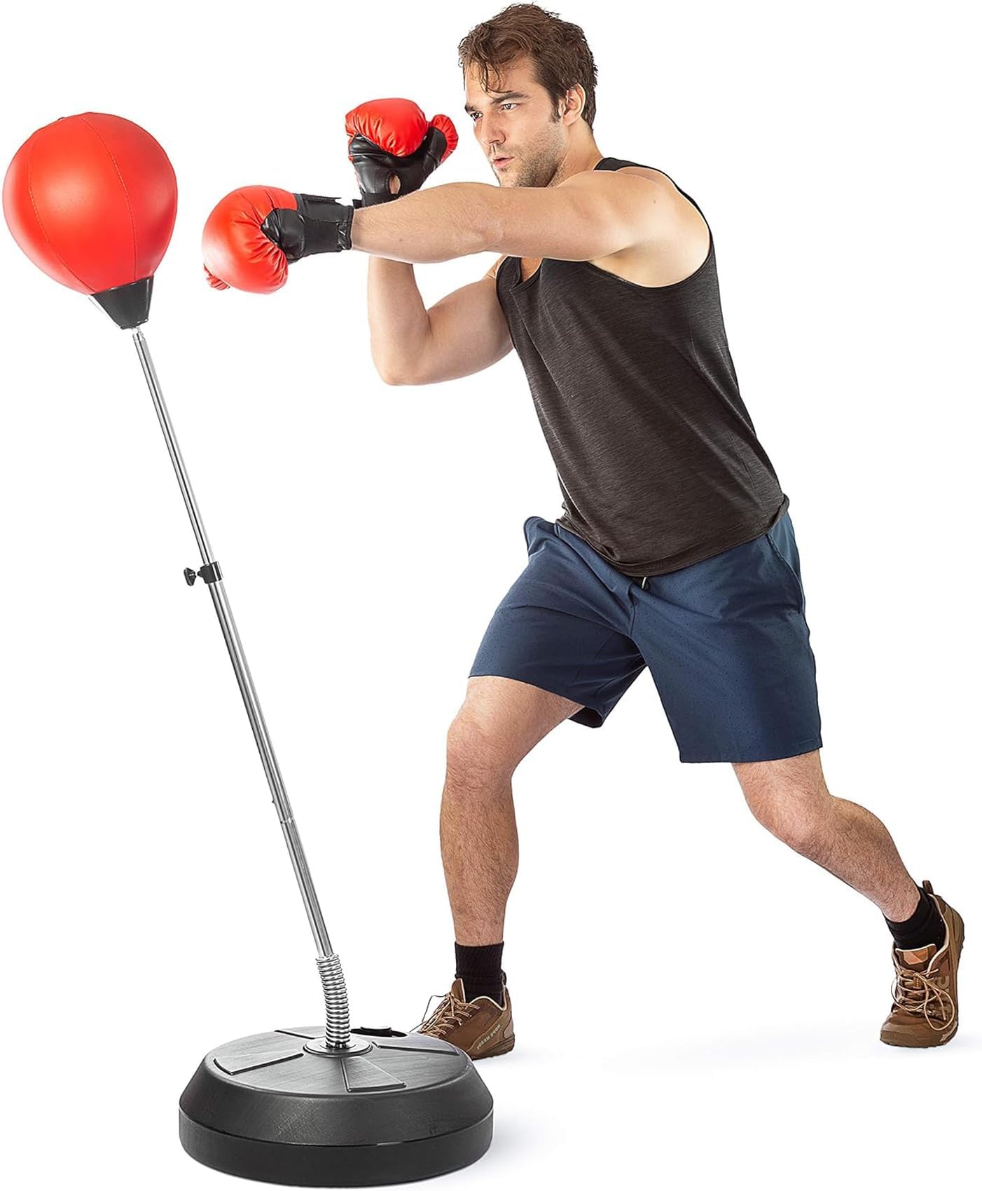 Punching Bag with Stand, Boxing Bag for Adults, Adjustable Height Speed ...