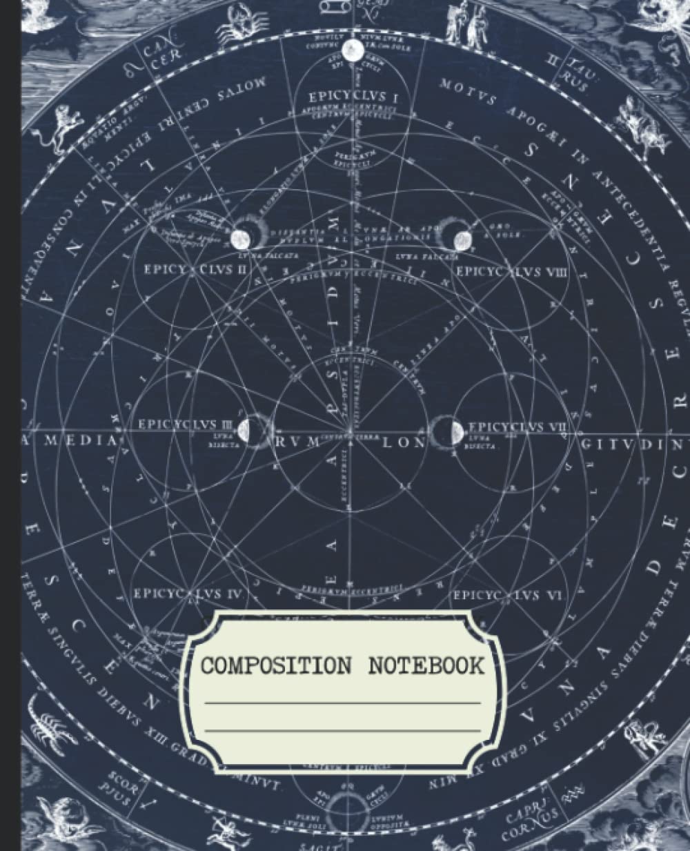 Composition Notebook: Astronomy Aesthetic College Ruled With Moonchart ...