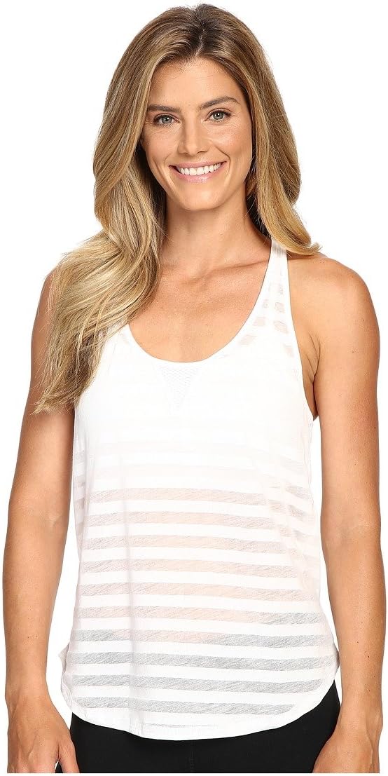 Alo Yoga Camiseta sin Mangas para Mujer, Blanco, Franjas, (White/White ...
