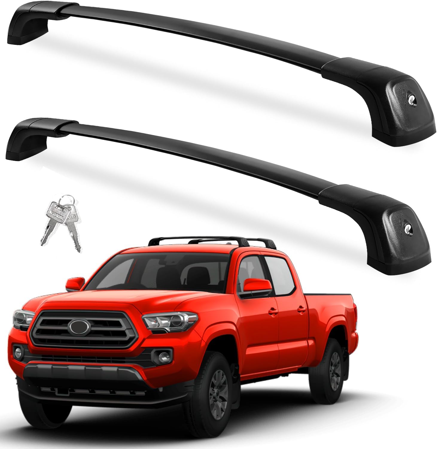 Amazon.com: FengYu 220lbs Lockable Roof Rack Cross Bars Compatible with Toyota Tacoma 2005-2023 ...