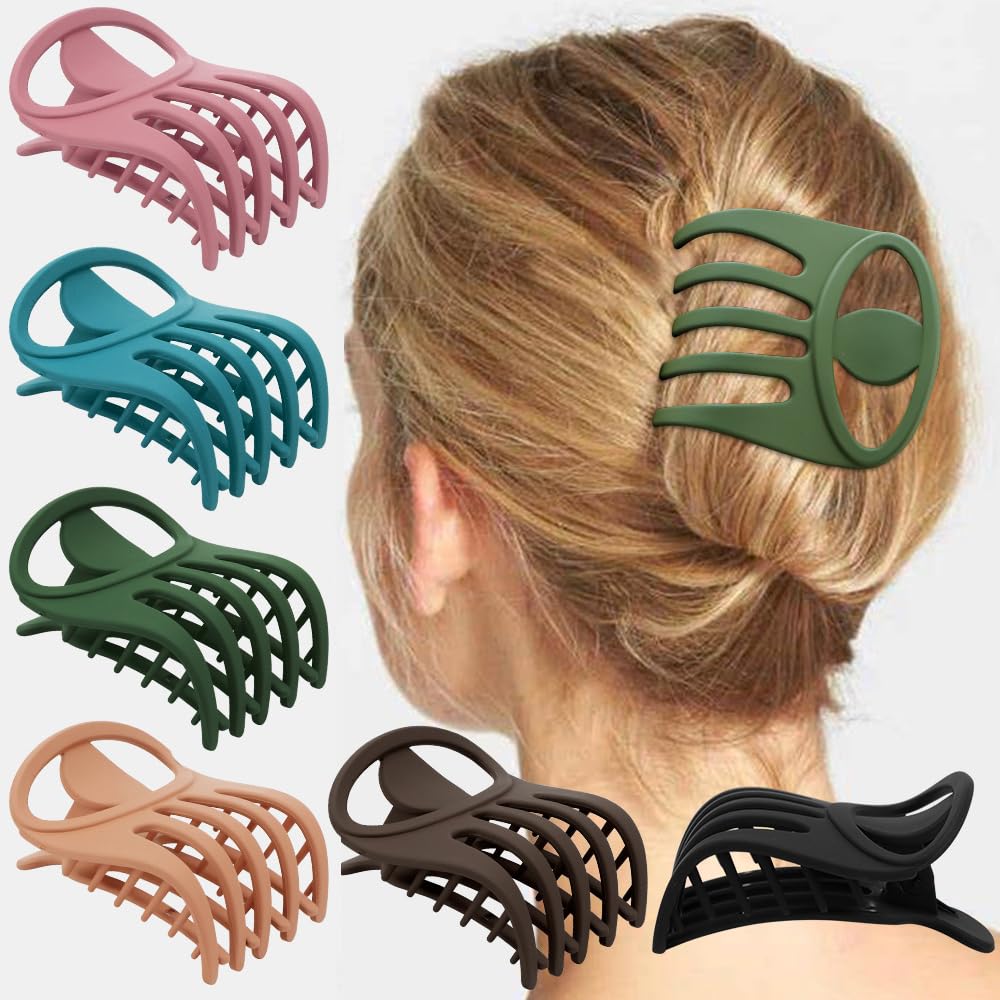 Amazon.com : AHONEY Flat Claw Clips, 6 Pack Alligator Hair Clips for ...