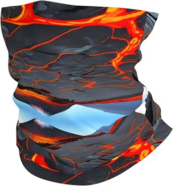 Amazon.com: POEZJZW Lava After Eruption Pattern Bandana Balaclava Half ...