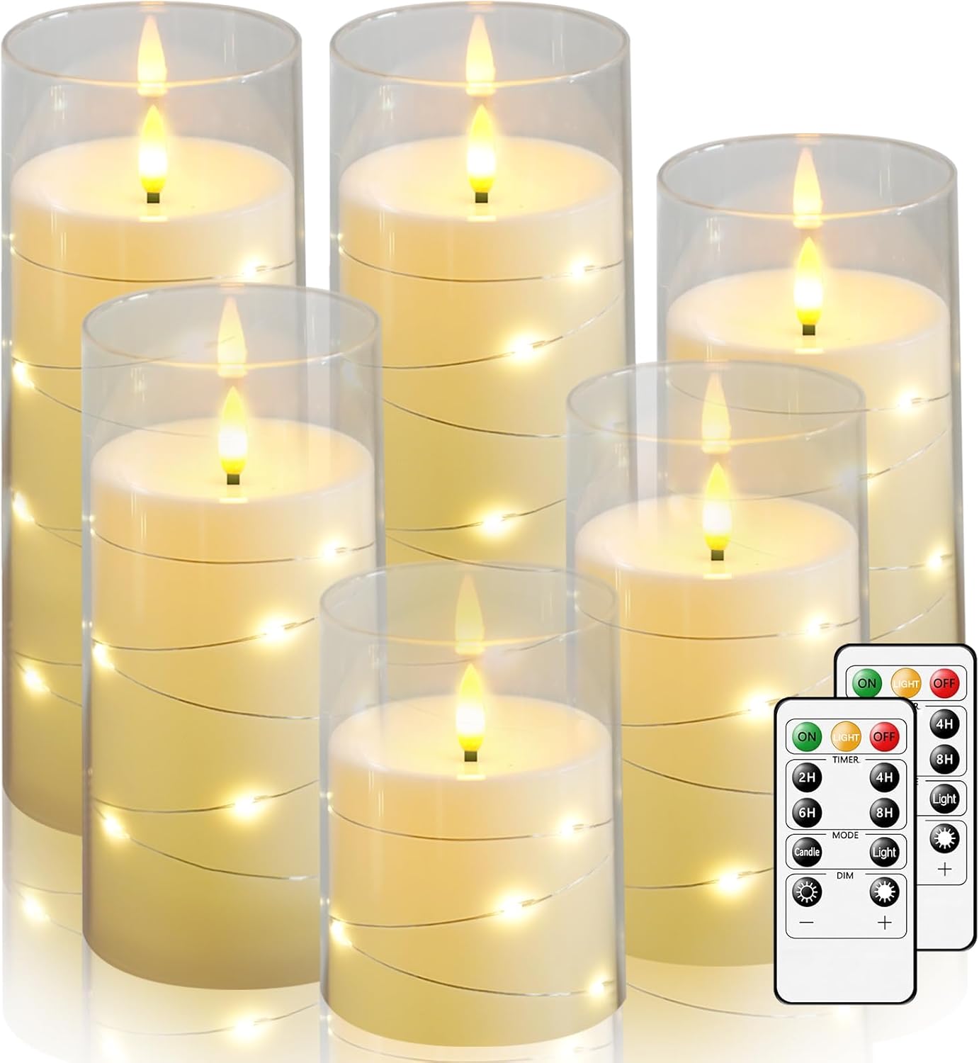 Amazon.com: Fo32won Flameless Candles Battery Operated Flickering with ...