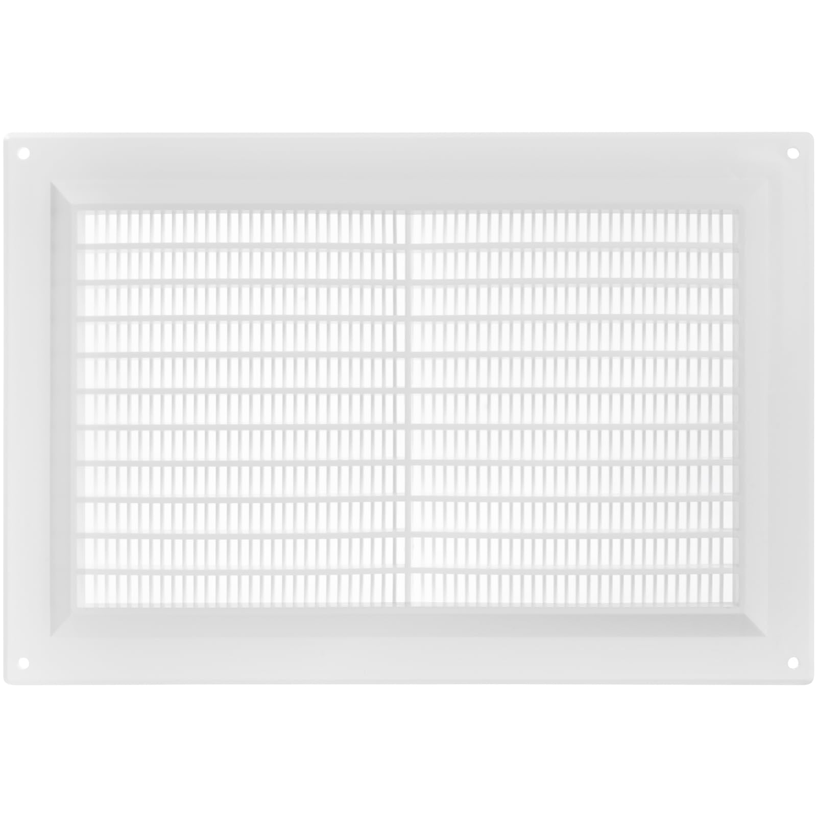 10" x 7" Inch White Plastic Ventilation Grille with Insect Mesh. HVAC ...