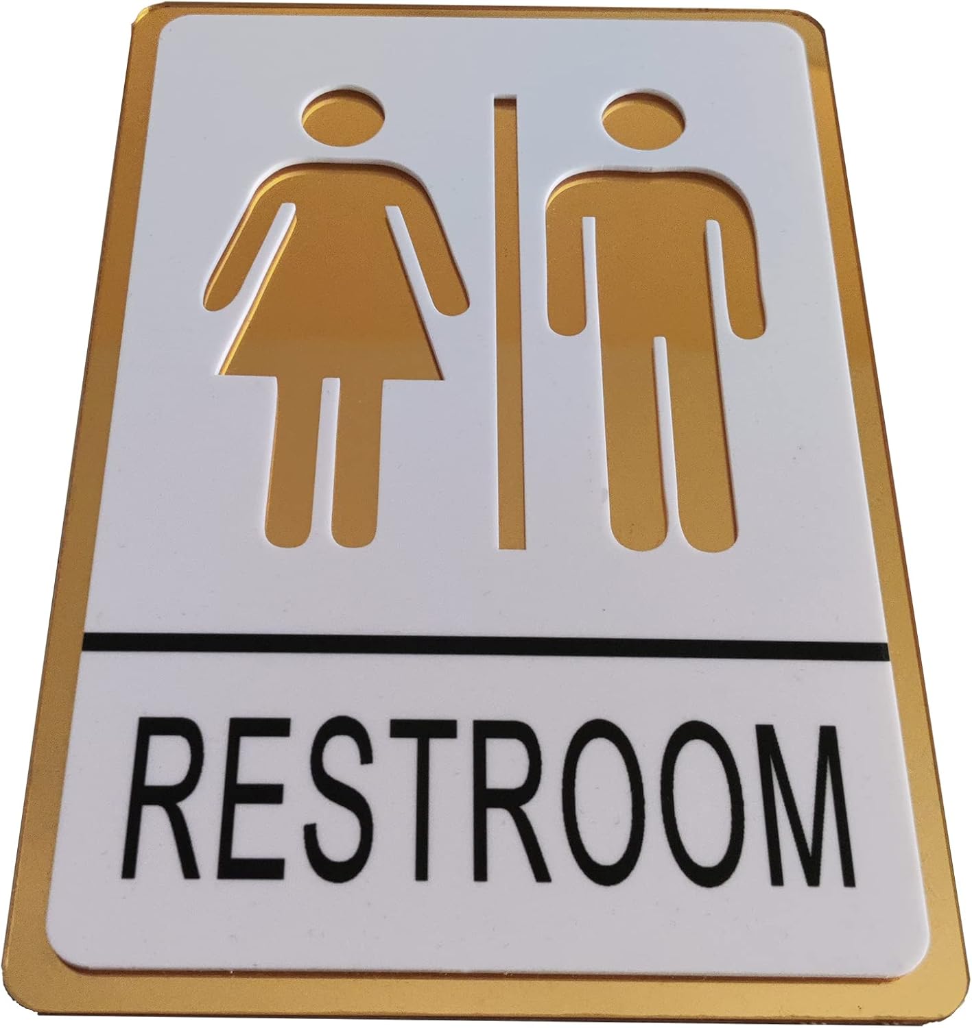 LUYU Restroom Sign - Gold Mirror Bottom Layer, White Philippines | Ubuy