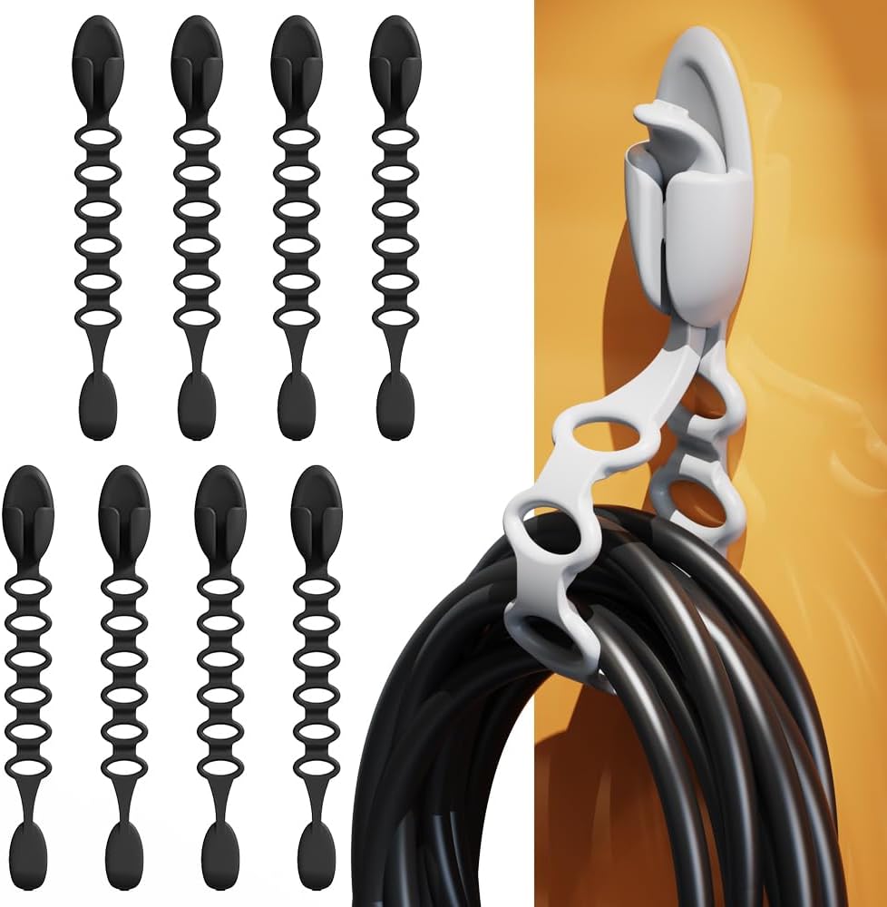 Amazon.com: Self Adhesive Spring Silicone Extension Cord Holders, Cord ...