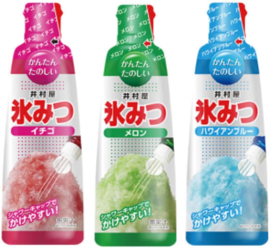 Amazon.co.jp: 【3個セット】かき氷シロップ 氷みつ 330g×3本 イチゴ メロン ハワイアンブルー : 食品・飲料・お酒