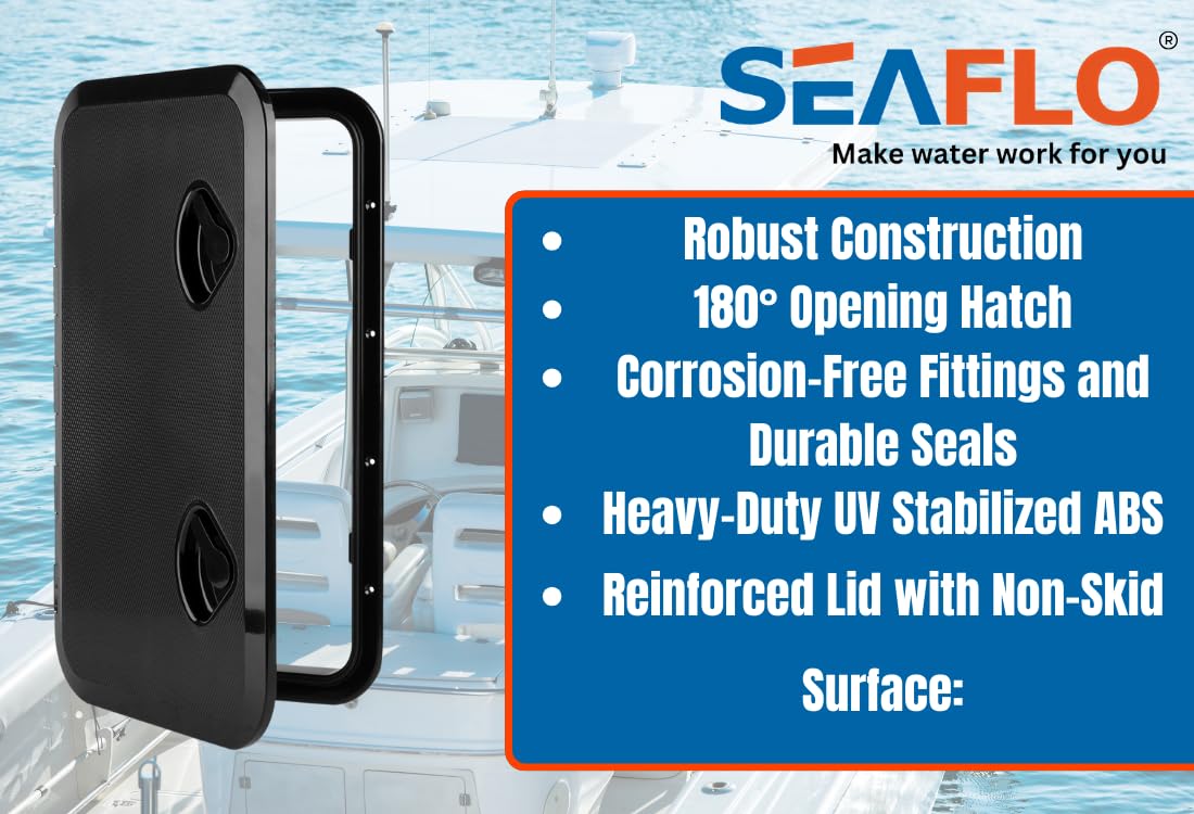 Snapklik.com : SEAFLO Marine Boat Deck Rectangular Access Hatch - 13.9 ...
