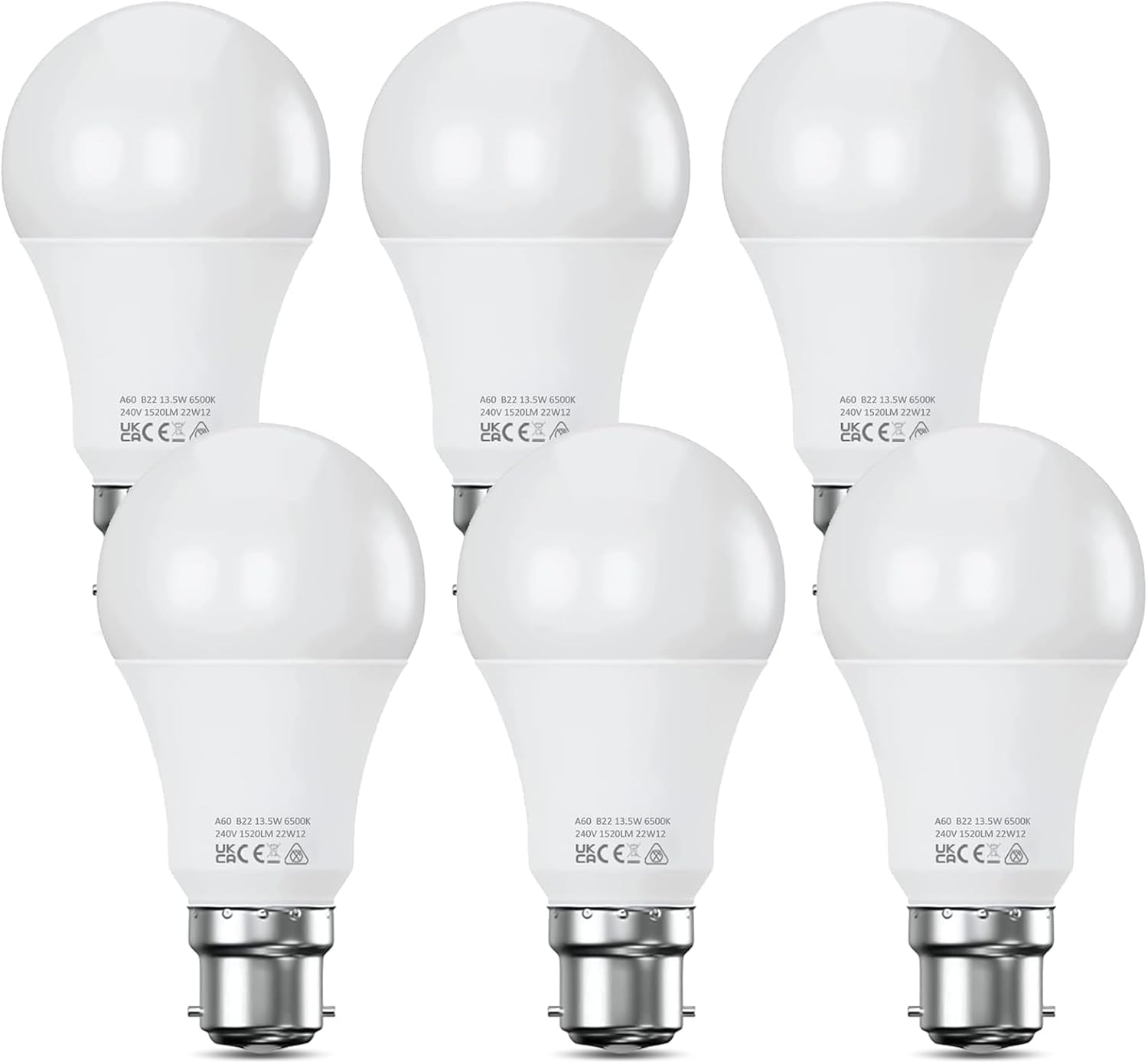 Nottac Bayonet Light Bulb 100W Equivalent, Energy Saving B22 LED Bulbs ...