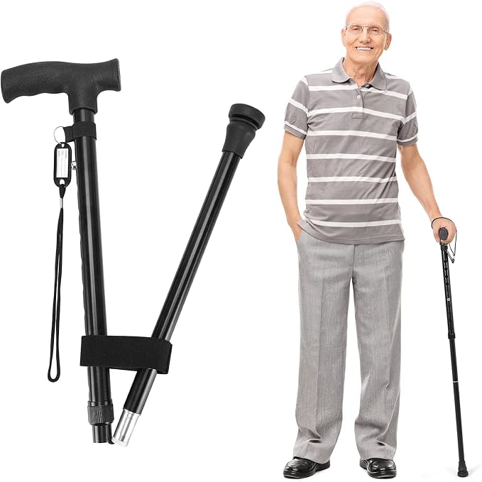 Height Adjustable Walking Stick, Ten Sizes Adjustable Canes, Folding ...