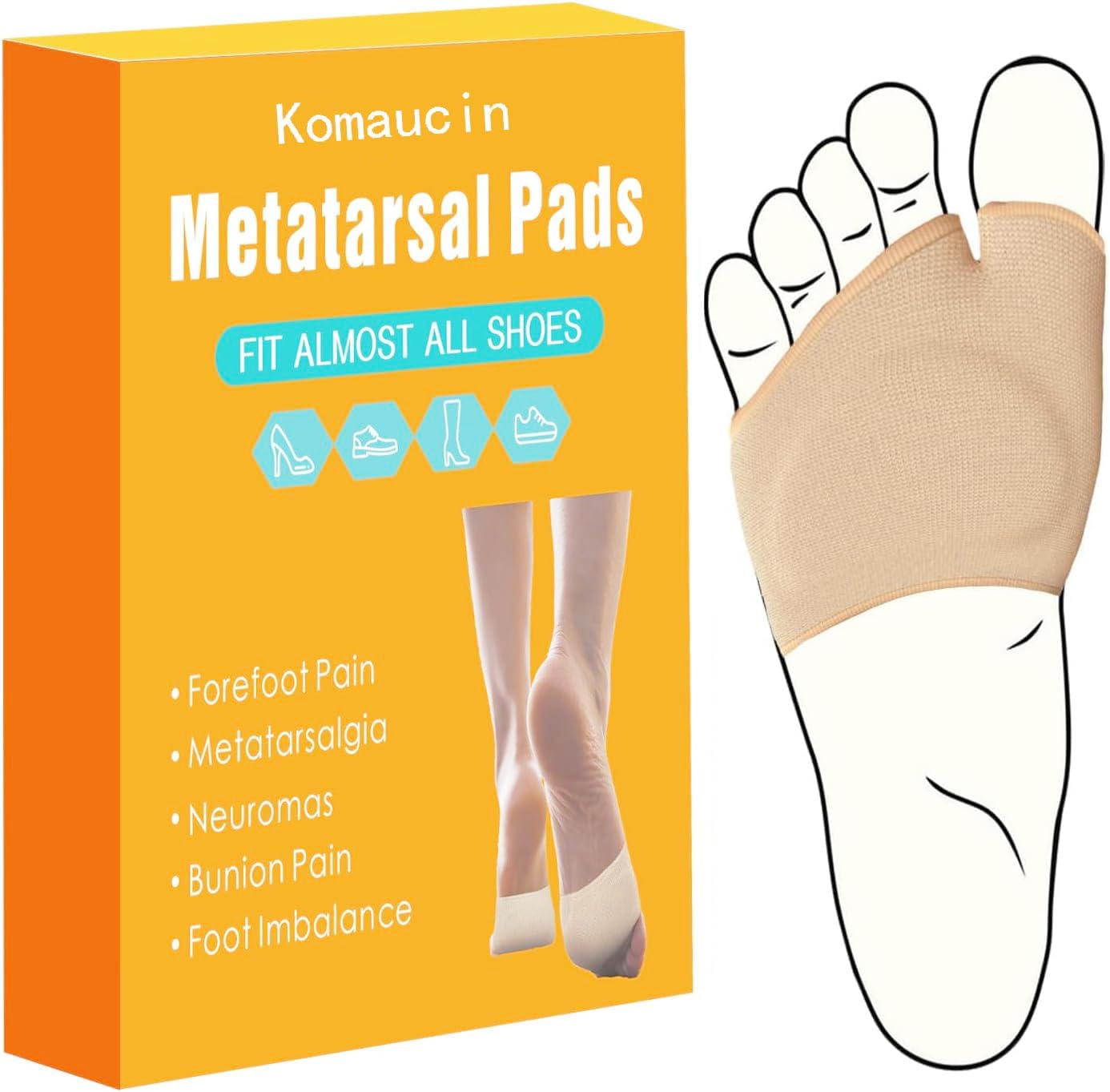 Amazon.com: kgpack Metatarsal Pads for Women and Men,Ball of Foot ...