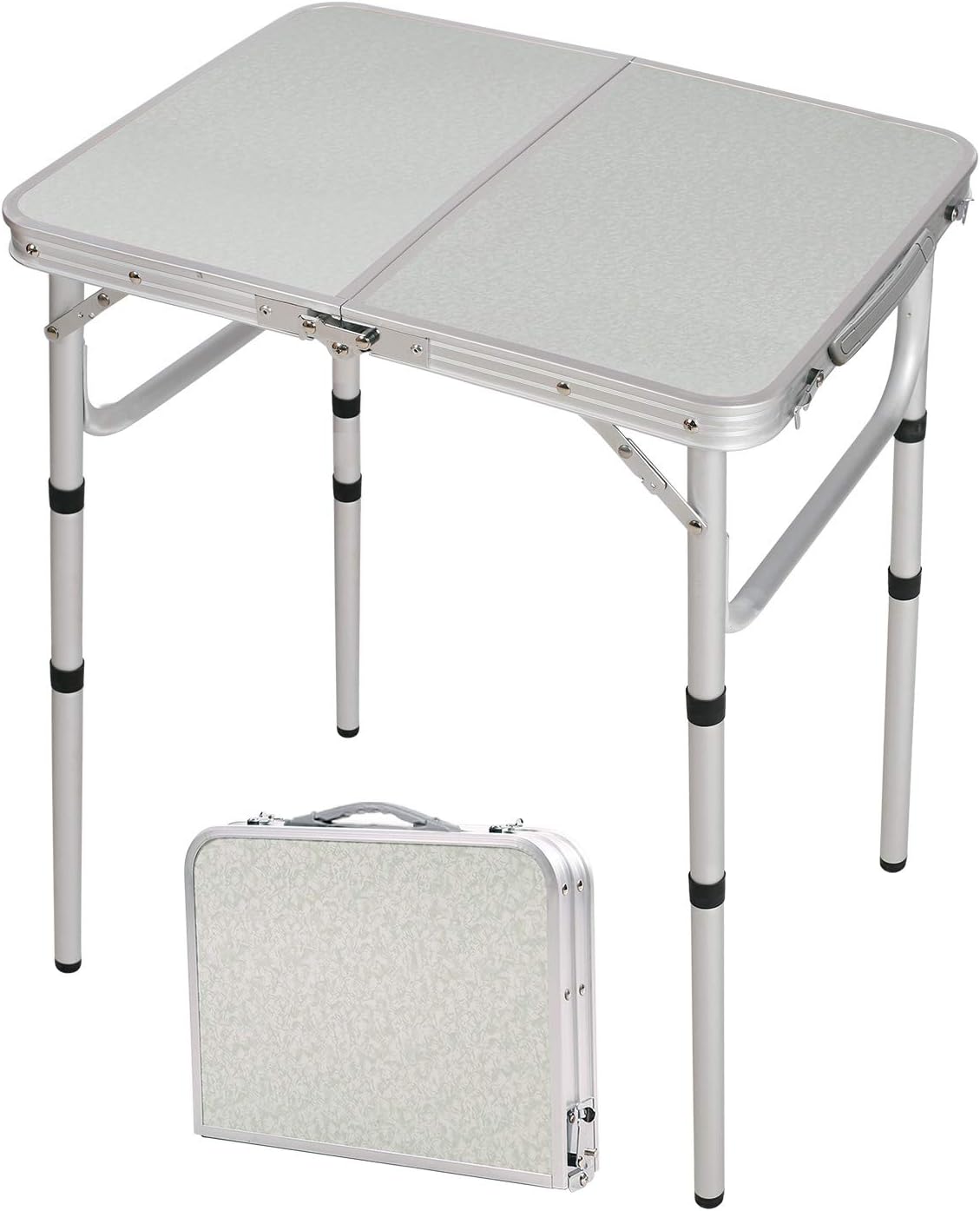 Amazon.com: CAMPMAX 2 Foot Small Folding Table Portable with Adjustable ...