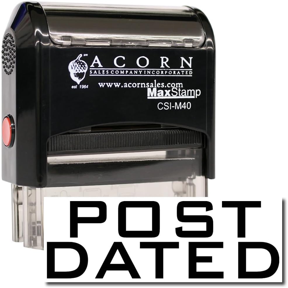 Amazon.com : Business Stamp - Black Ink Self-Inking Post Dated Stamp ...
