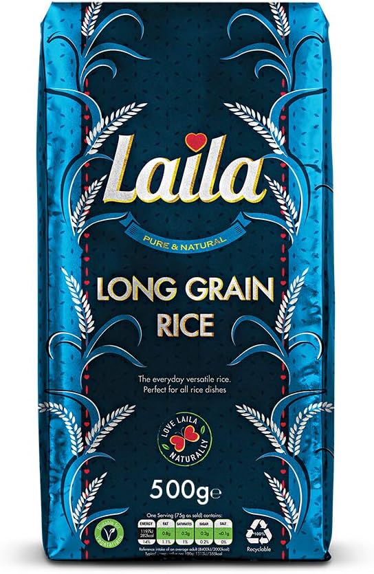 Laila Long Grain Rice (Brick Pack) 8x500G : Amazon.co.uk: Grocery