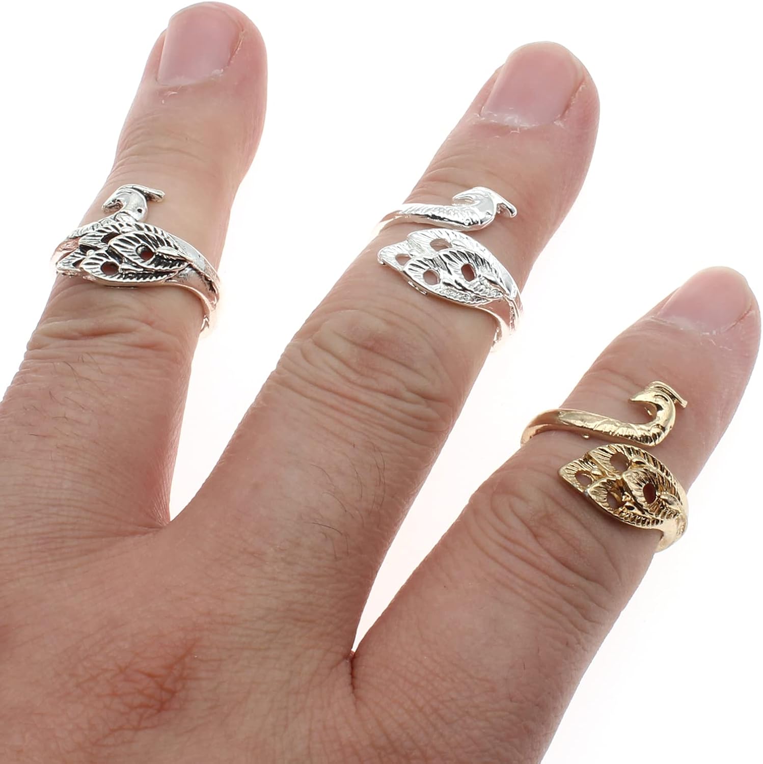 Amazon.com: FDXGYH 3 Pcs Adjustable Crochet Loop Ring Metal Finger ...