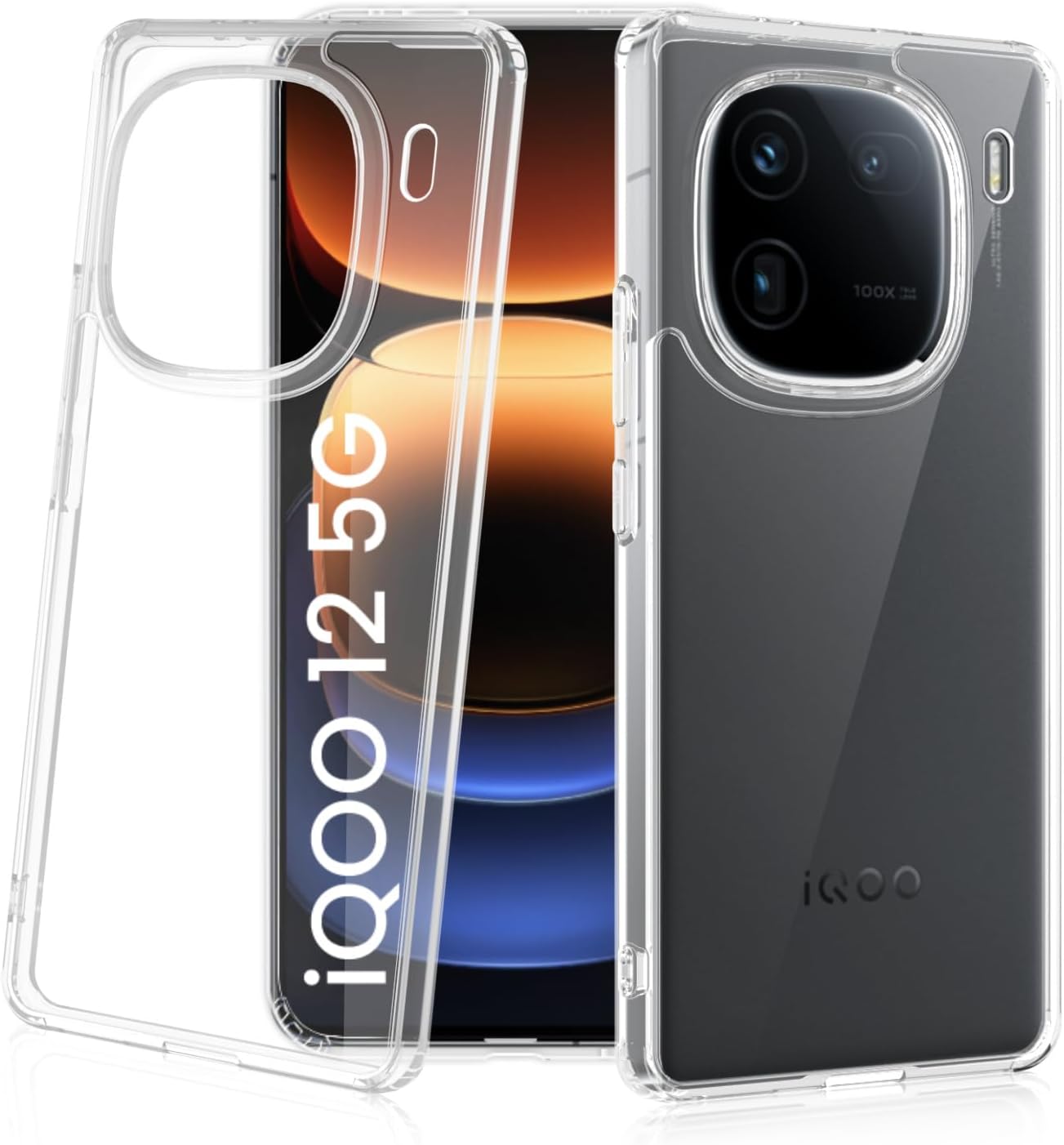 Golden Sand Back Case Cover for iQOO 12 5G | Ice Crystal Hybrid ...