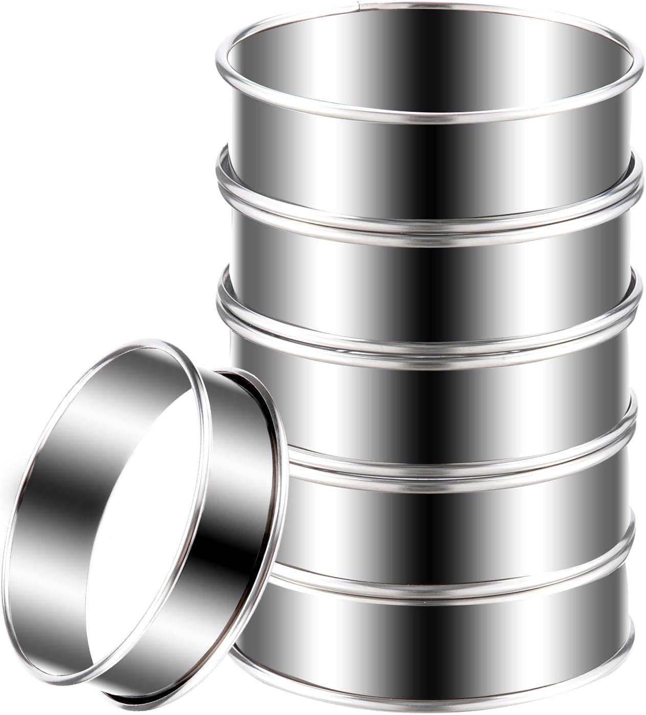 Amazon.com: English Muffin Rings 6 Set, Non Stick Crumpet Rings ...