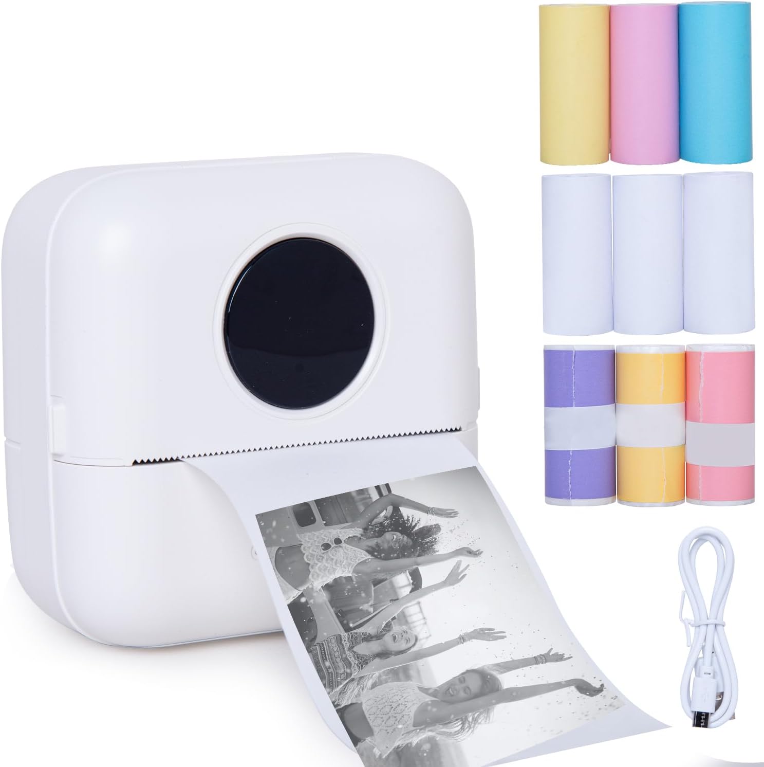 Amazon.com: ACOFWENL Mini Printer Inkless Sticker Printer Pocket Mini ...