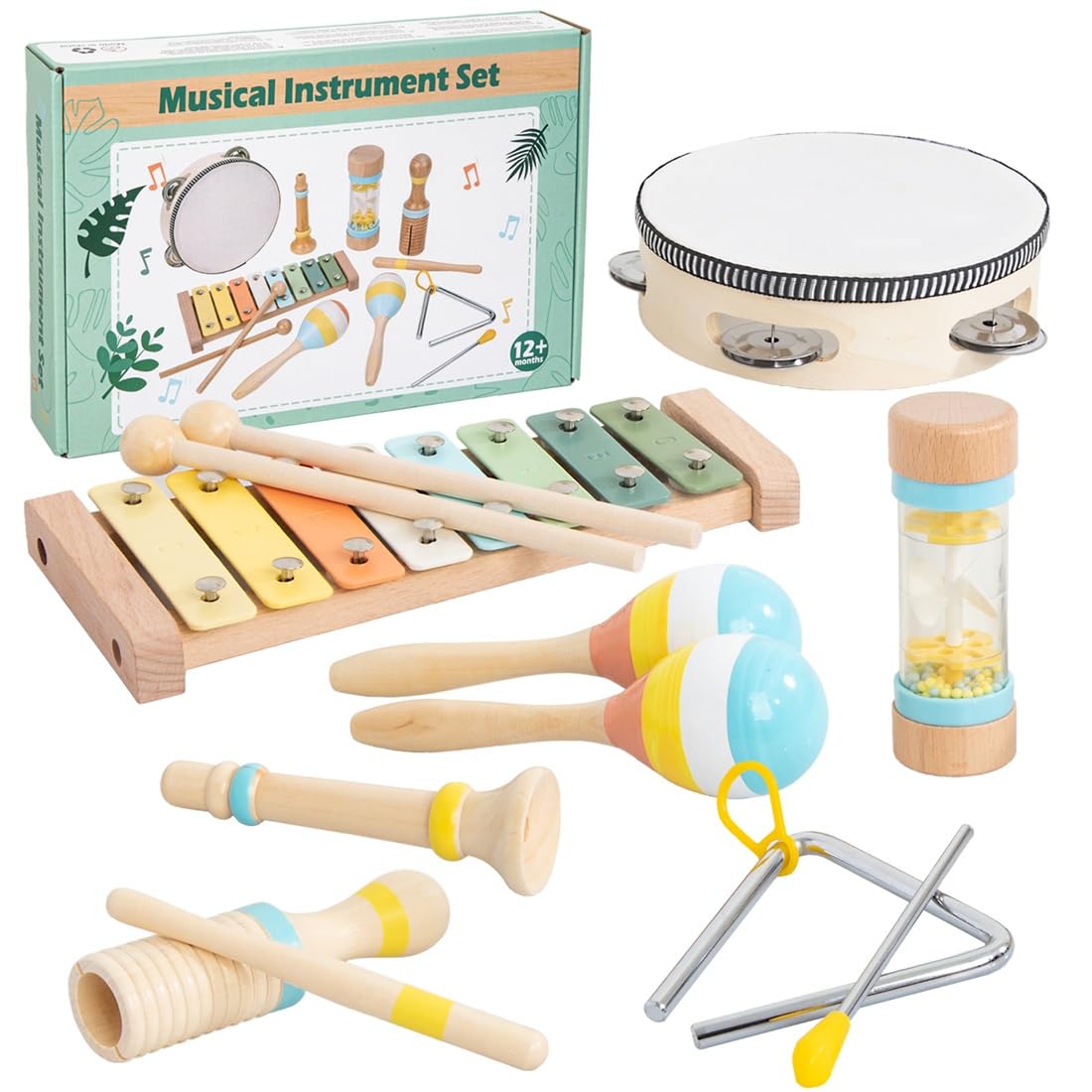 Amazon.com: Toddler Musical Instruments Set - Wooden Musical Toys for ...