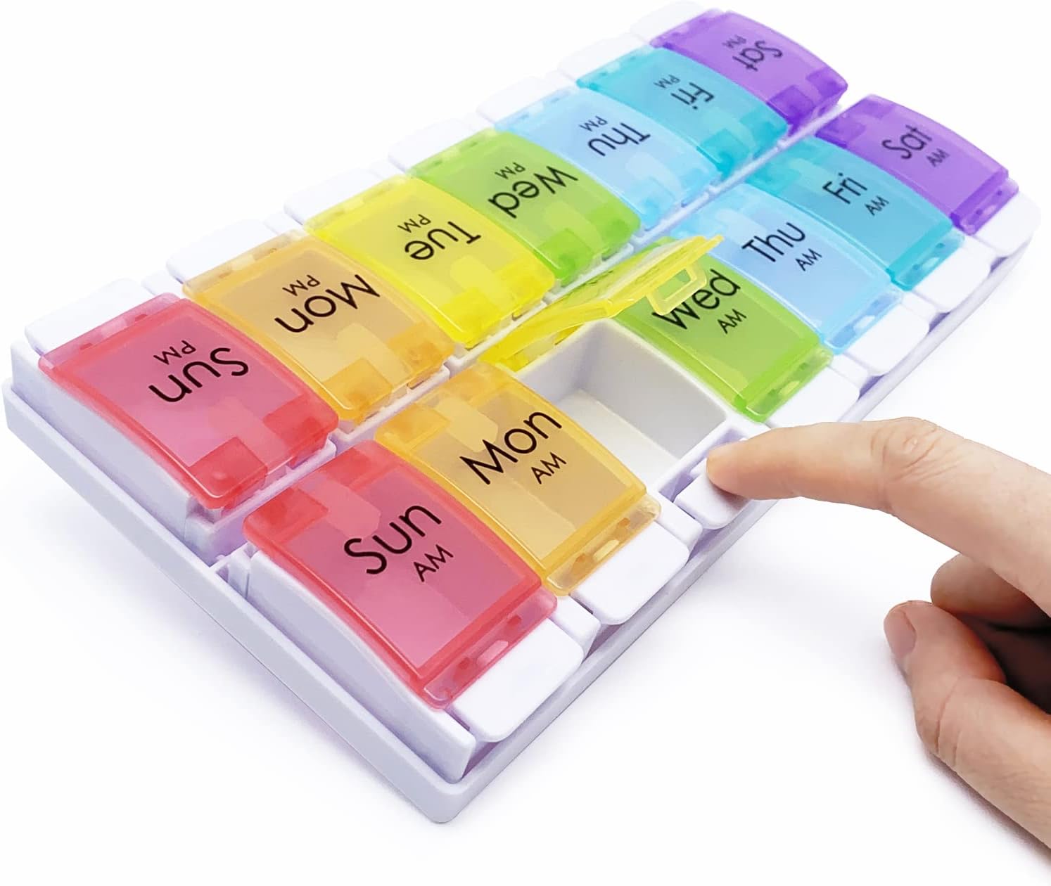 Amazon.com: AUVON Weekly Pill Organizer Arthritis Friendly, BPA Free ...