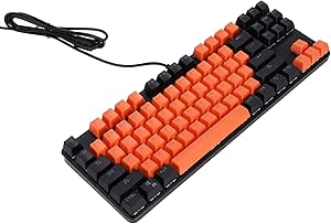 PUSOKEI Mechanical Gaming Keyboard, 87 Keys Ergonomic USB Keyboard ...
