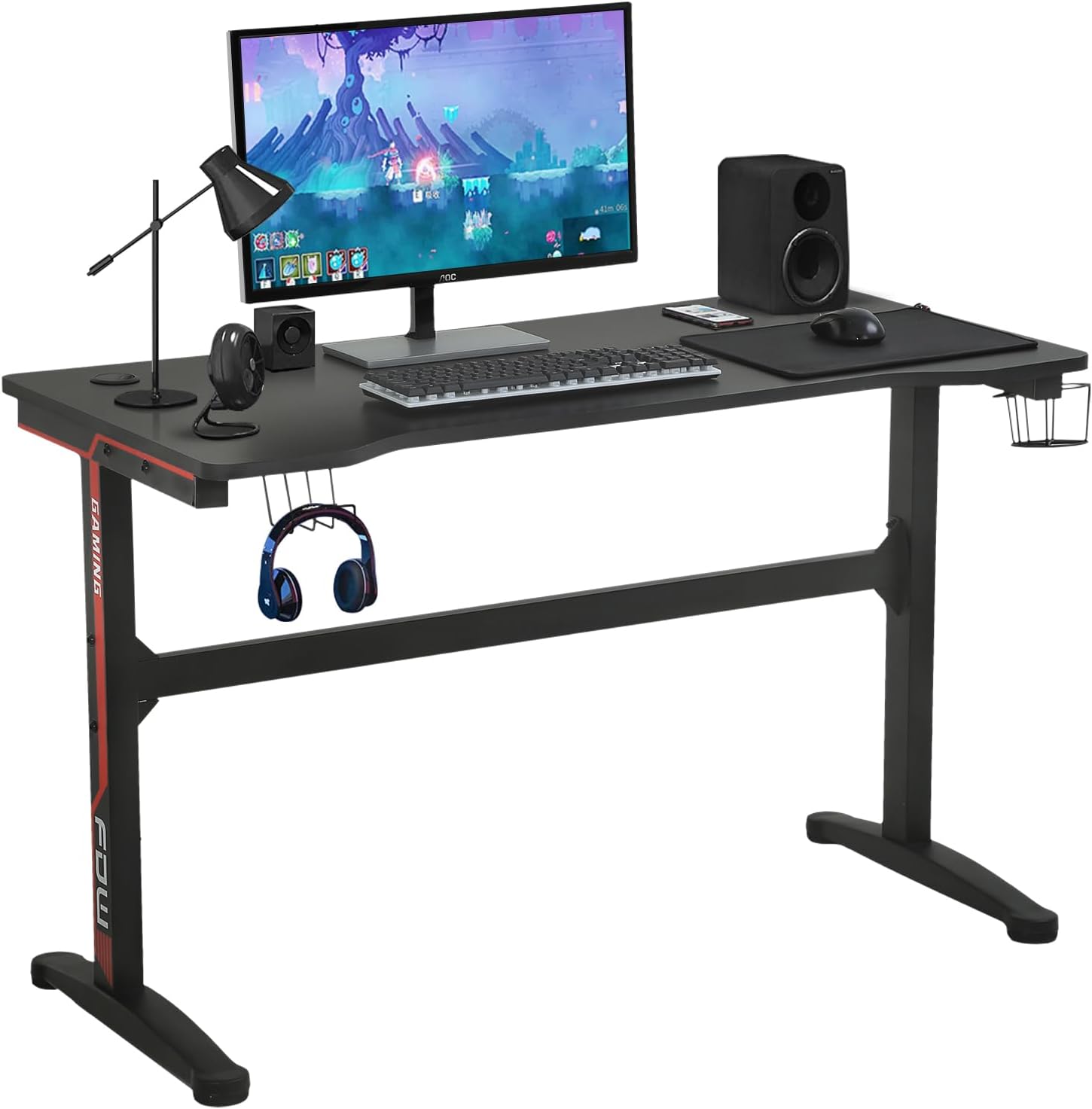 Amazon.com: PayLessHere 47 Inch Computer Desk Gaming Desk T-Shape ...