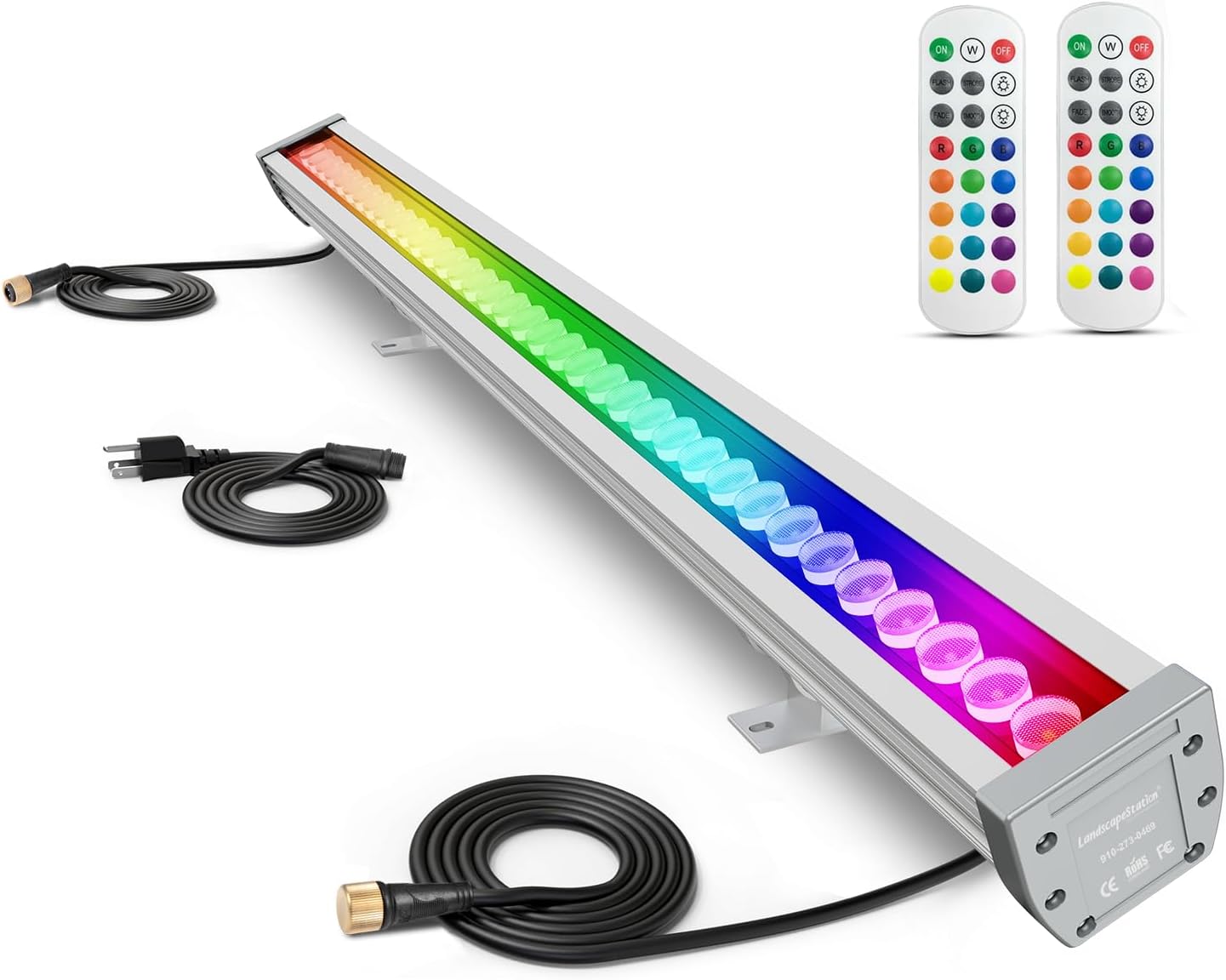 Linkable LED Wall Washer Light with RF Remote, 144W 5700K+RGB Color ...