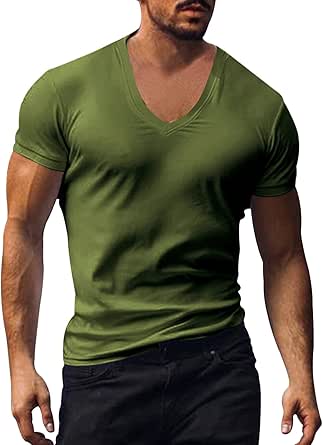 Amazon.com: T-Shirt Men Soft Lightweight V-Neck/crew Size Xs to 3XL 3XL ...
