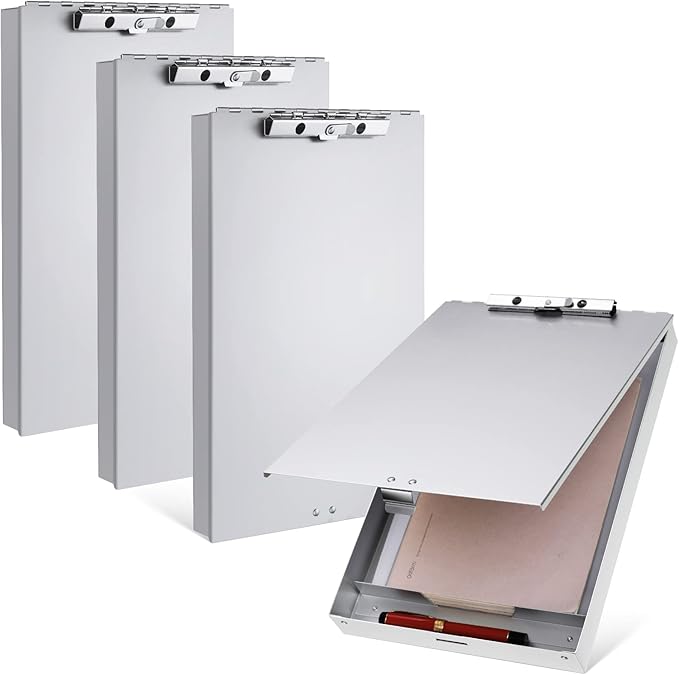 Amazon.com : Seajan Aluminum Clipboard with Storage Metal Clip Board ...