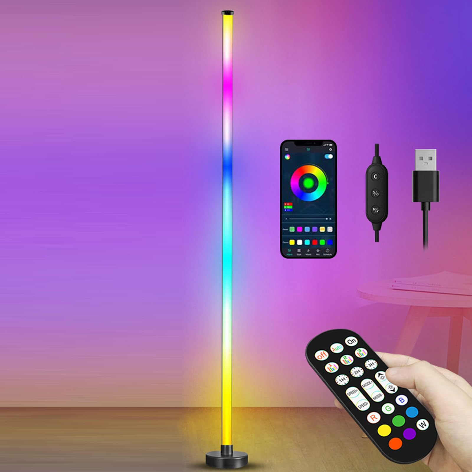 Corner LED Lamp,Smart RGB LED Floor Lamp,Smart RGB Corner Floor Lamp ...