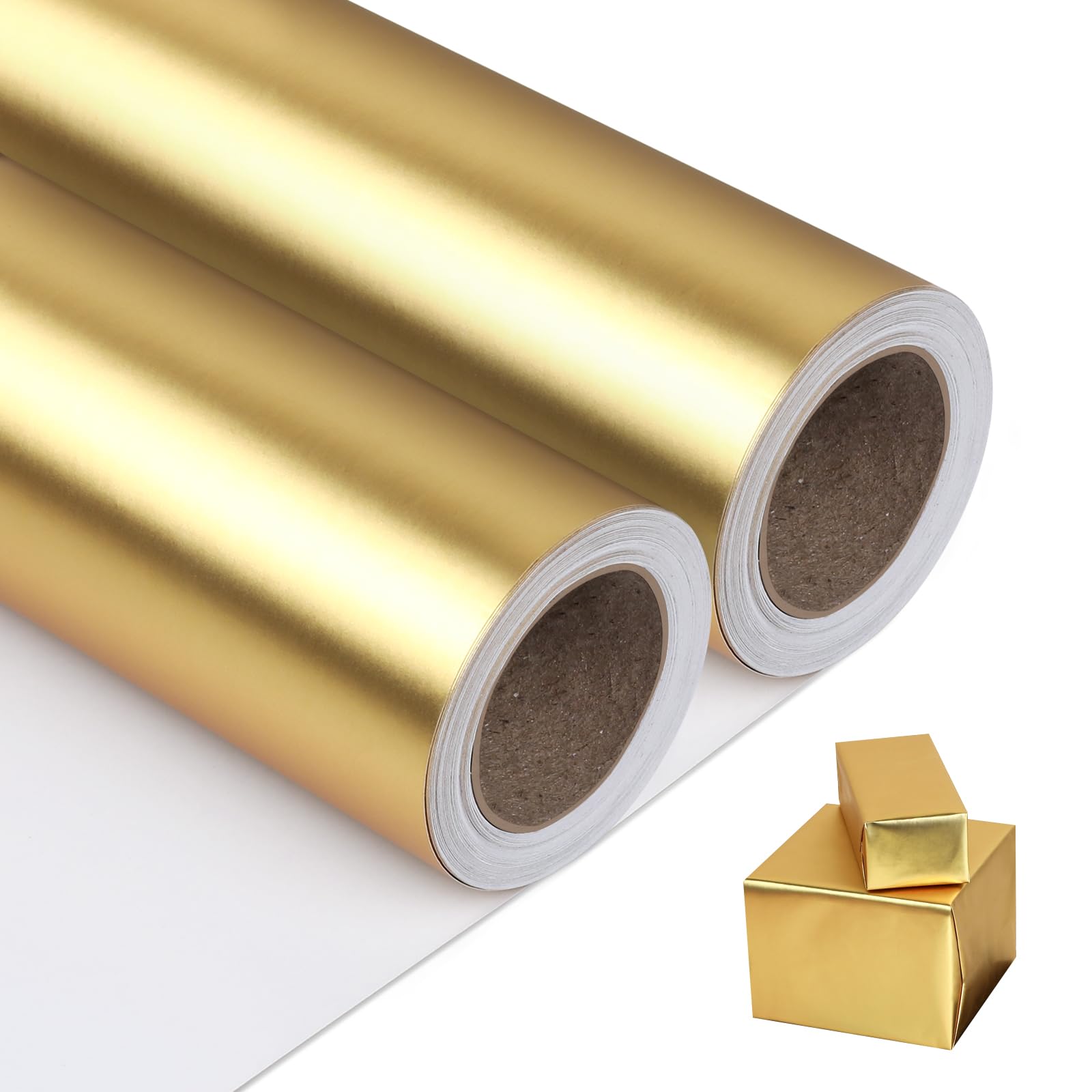 Amazon.com: NESCCI Matte Metal Gold Wrapping Paper, Solid Color Paper-2 ...
