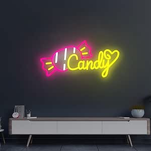Candy Sweet Neon Sign 20 inches Candies Business Led Light Up Signs ...