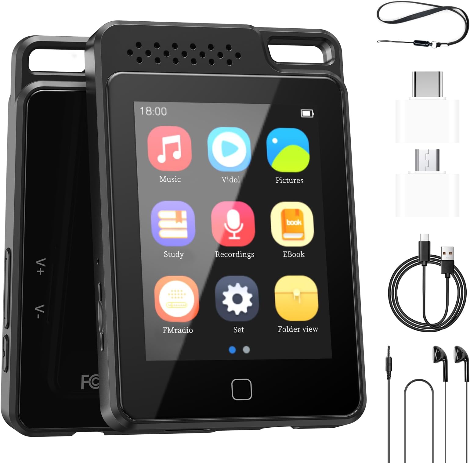 128GB MP3 Player, DODOSOUL MP3 Bluetooth 5.2, Single Loop, FM Radio ...