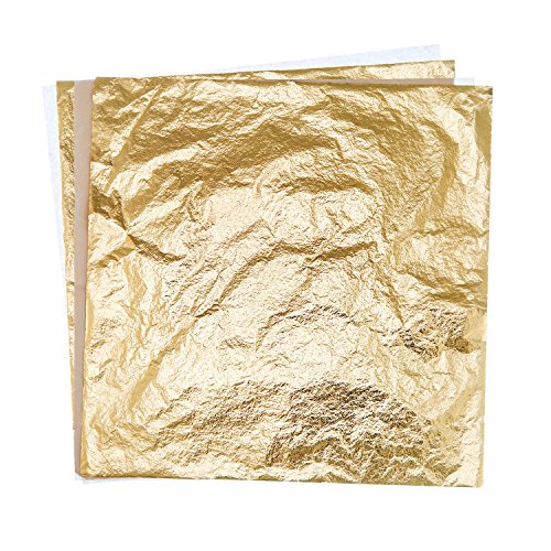 Bememo 100 Sheets Imitation Gold Leaf for Arts, Gilding Crafting ...