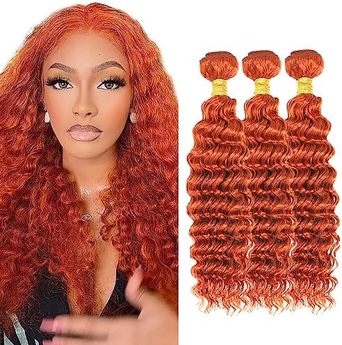 Amazon.com: LadrXadr Color #350 Human Hair Bundles Orange Deep Wave ...