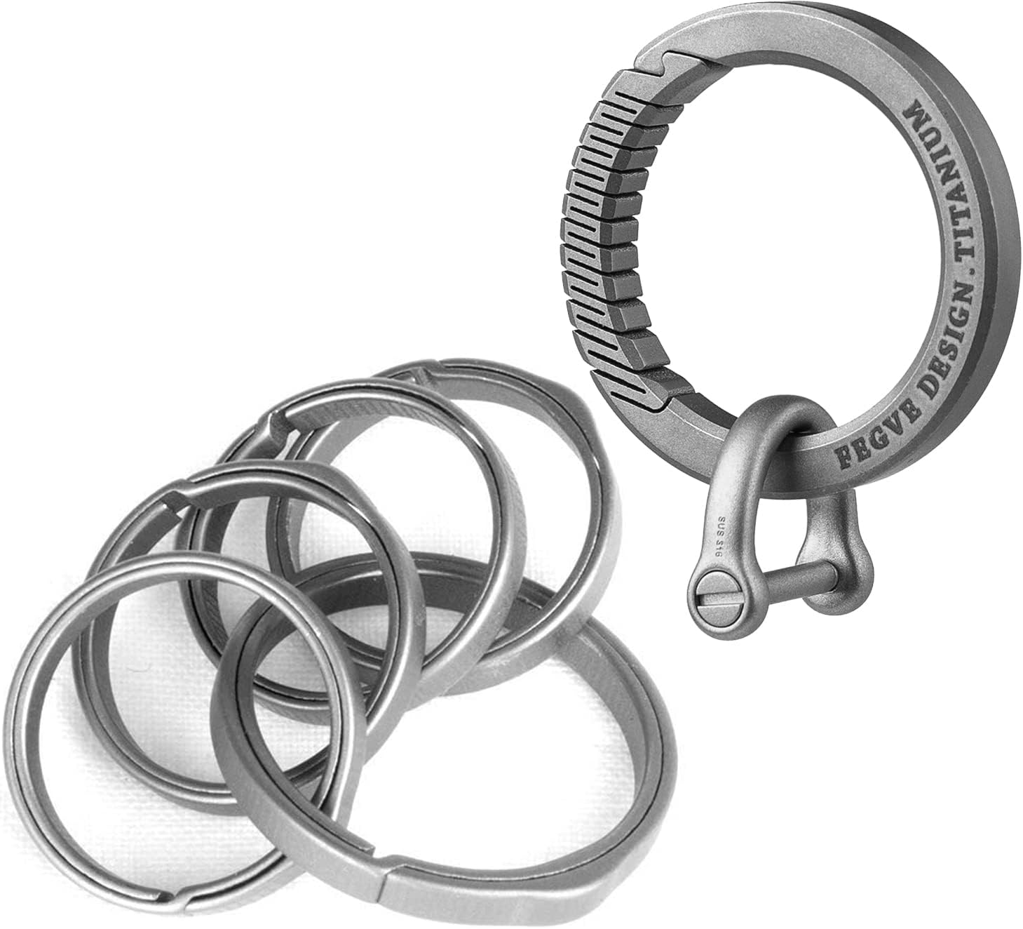 Amazon.com: TISUR Titanium Round Carabiner Clip+TISUR Titanium Side ...