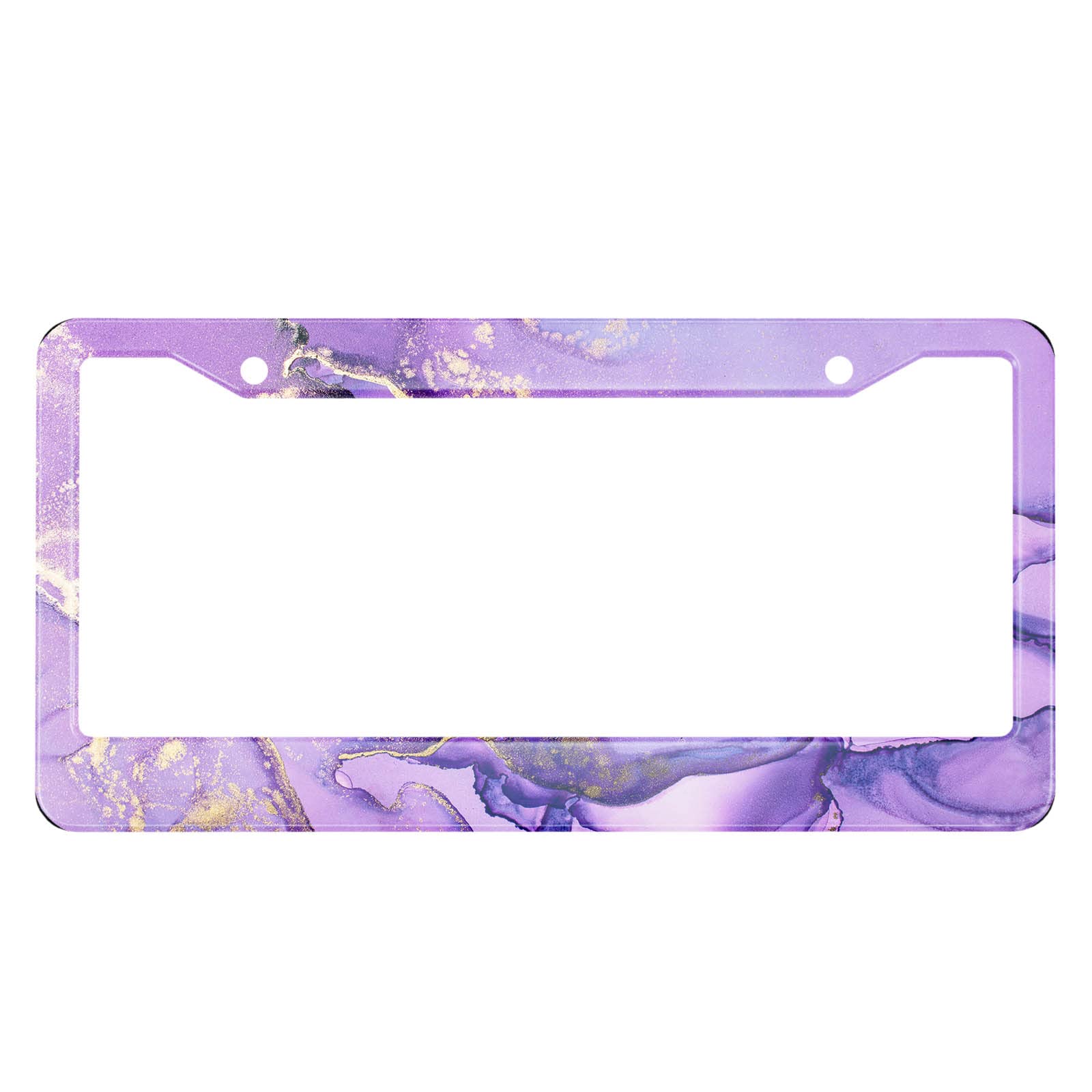 Amazon.com: HOSNYE Purple License Plate Frame Shiny Golden Alcohol Ink ...