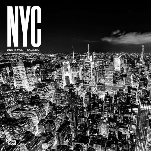 Amazon.co.jp: 2025 New York City Monochrome Calendar/Brown Trout 12x24 ...