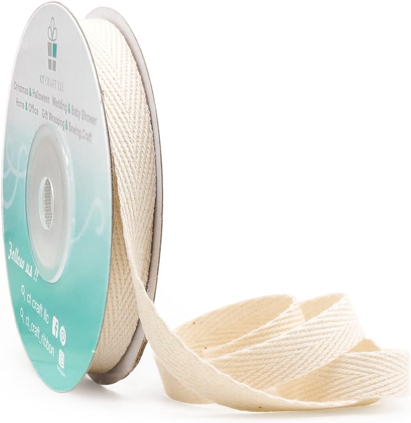 Amazon.com: Ribbli Cotton Twill Tape Ribbon, Herringbone Tape 3/8 Inch ...